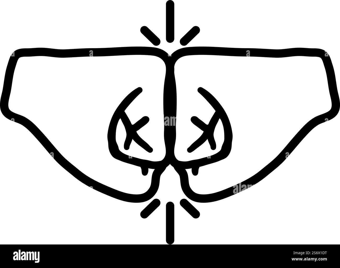 Fist Bump Icon. Bold outline design with editable stroke width. Vector ...