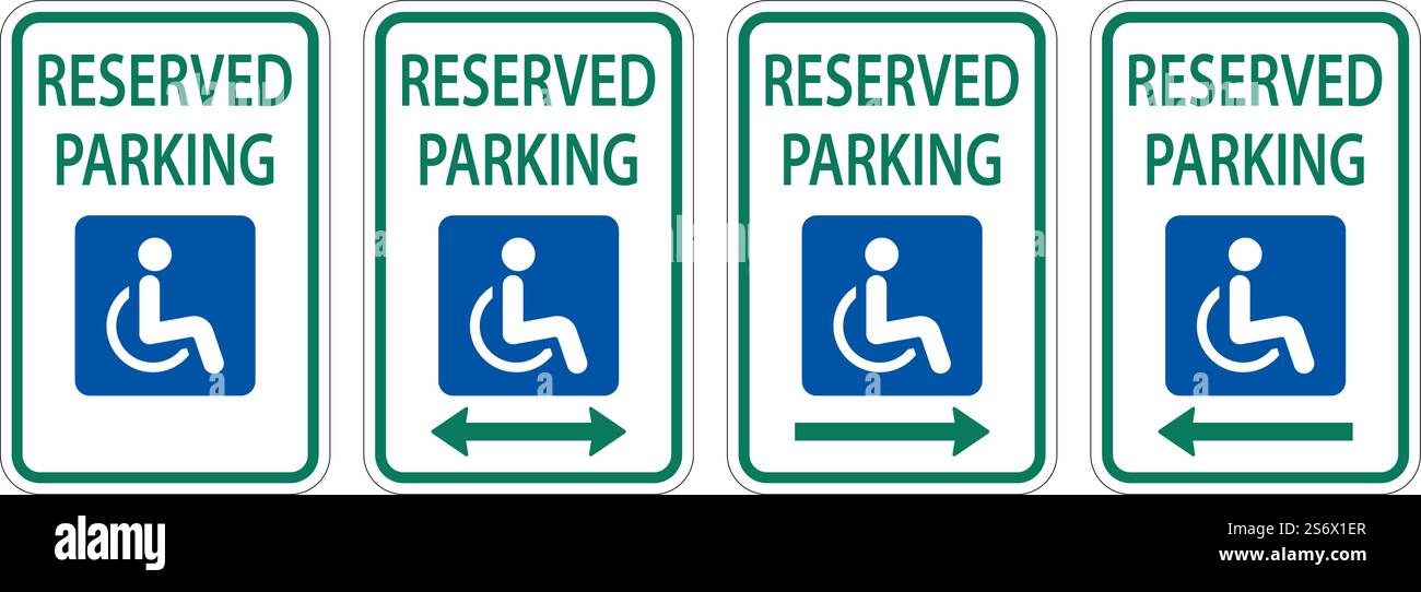 Accessible Reserved Parking Sign On White Background Stock Vector Image ...