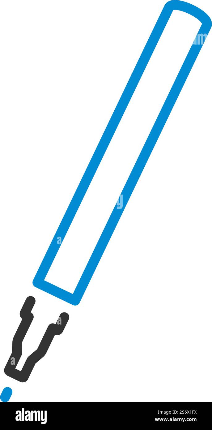 Liner Pen Icon. Editable Bold Outline With Color Fill Design. Vector ...
