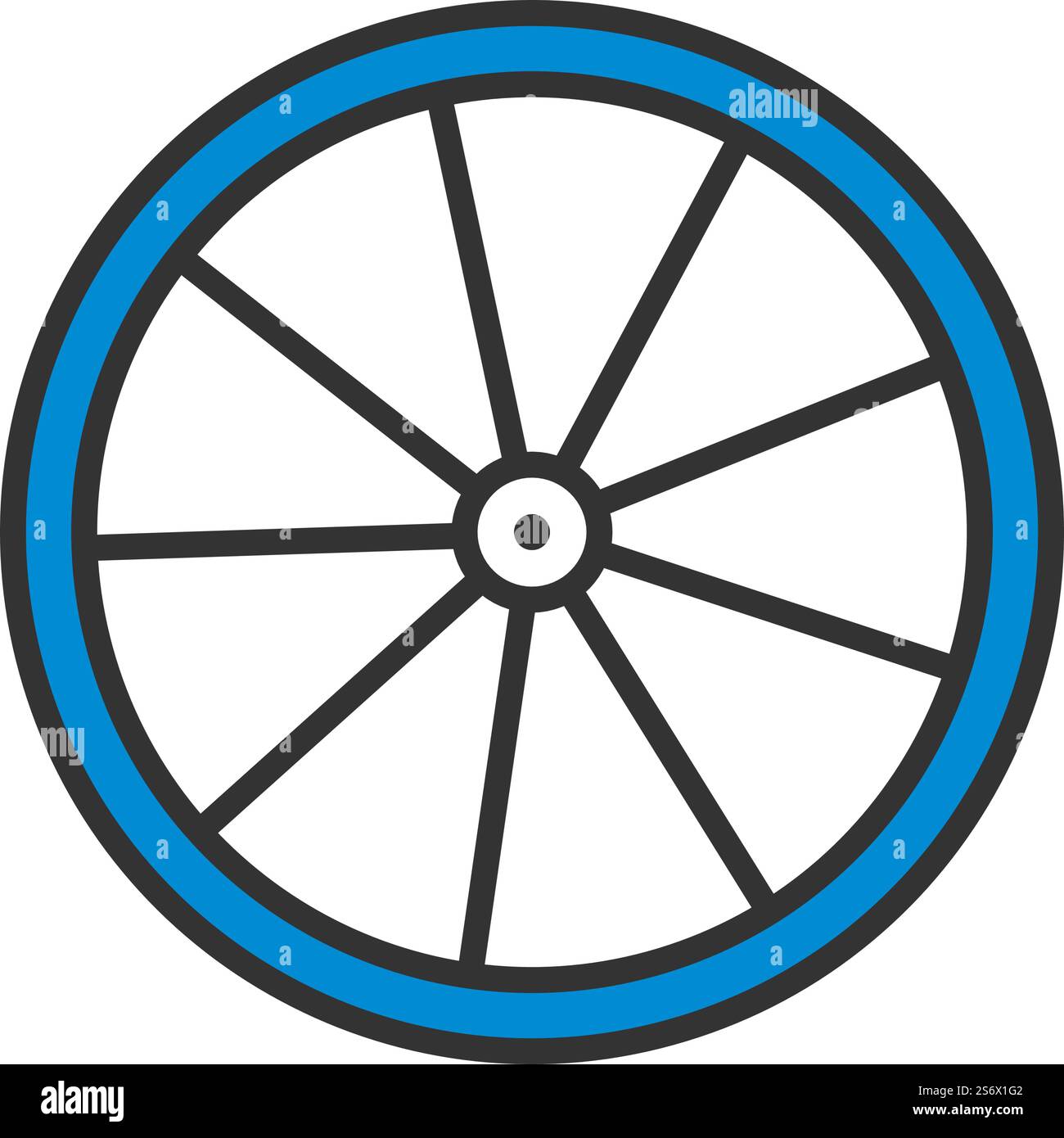 Bike Wheel Icon. Editable Bold Outline With Color Fill Design. Vector ...