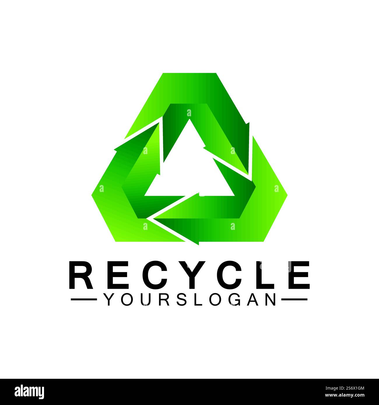 green arrow recycle logo vector icon template Stock Vector Image & Art ...