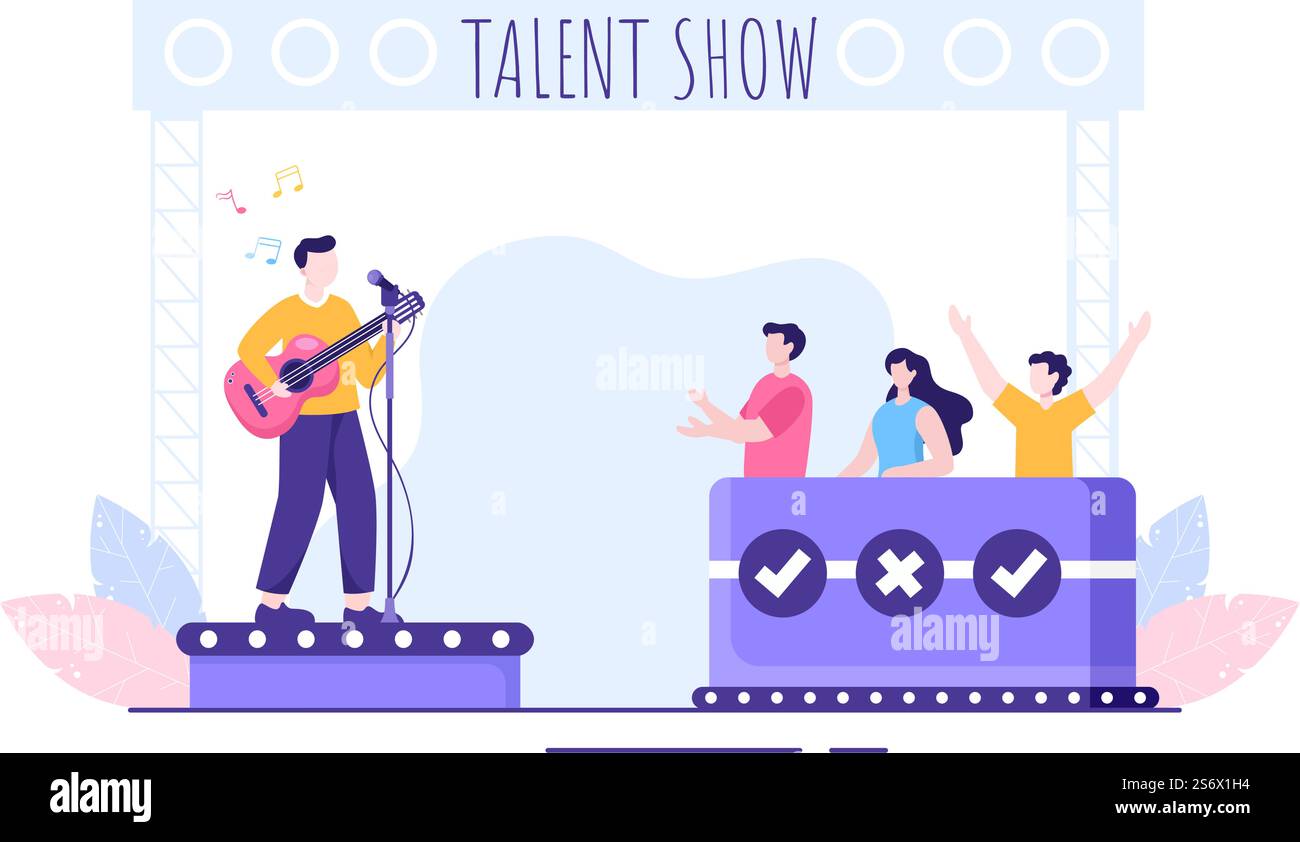 Talent Show with Contestants Displaying their Skill on Stage or Podium ...