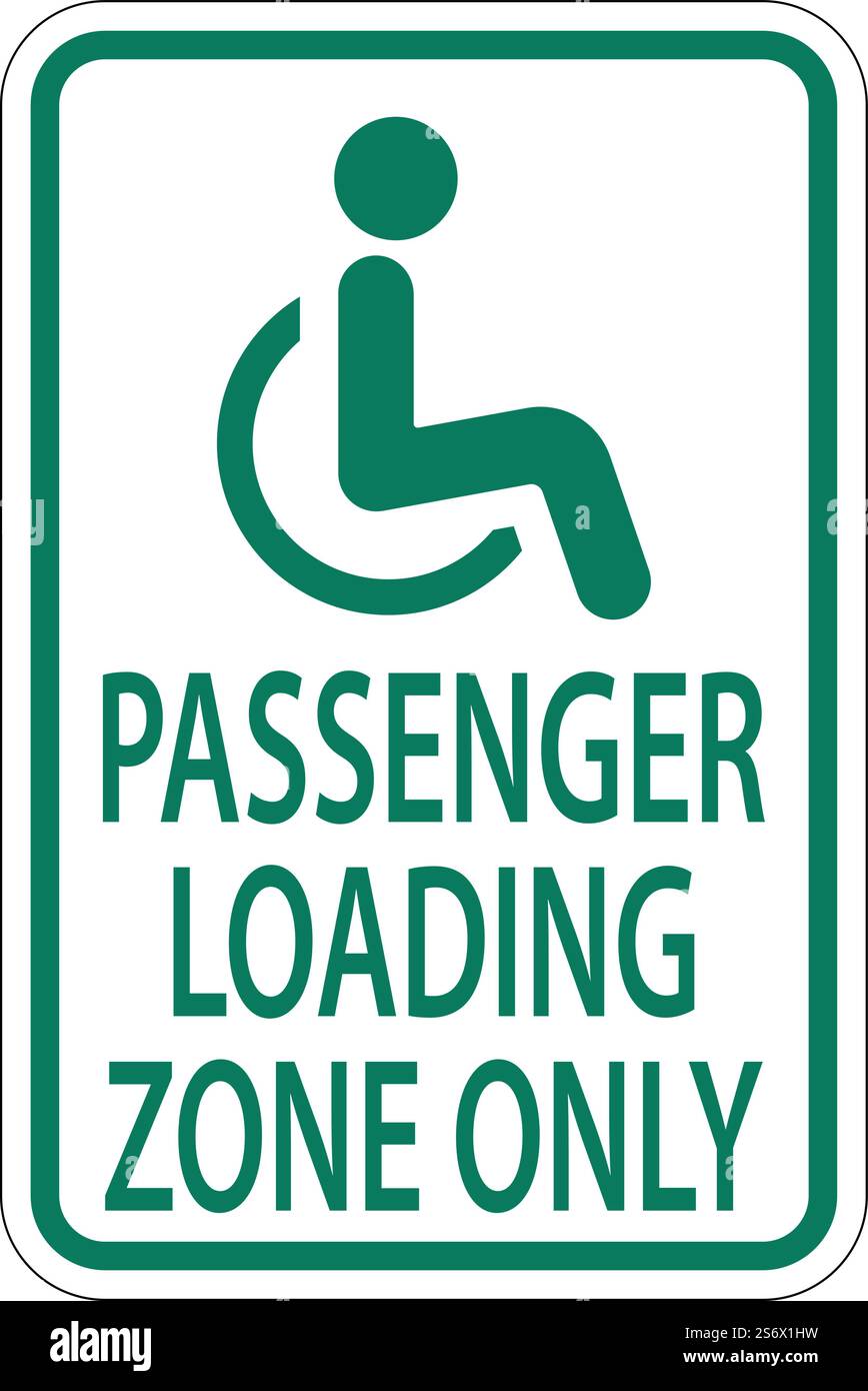 Passenger Loading Zone Sign On White Background Stock Vector Image ...