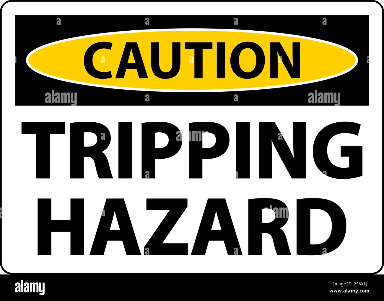 Caution Tripping Hazard Sign On White Background Stock Vector Image ...