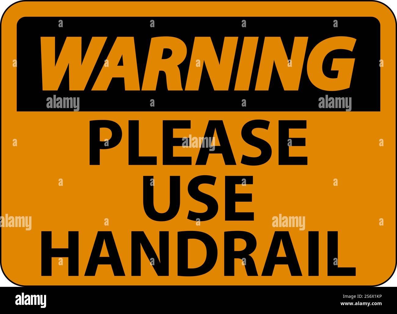 Warning Please Use Handrail Sign On White Background Stock Vector Image ...