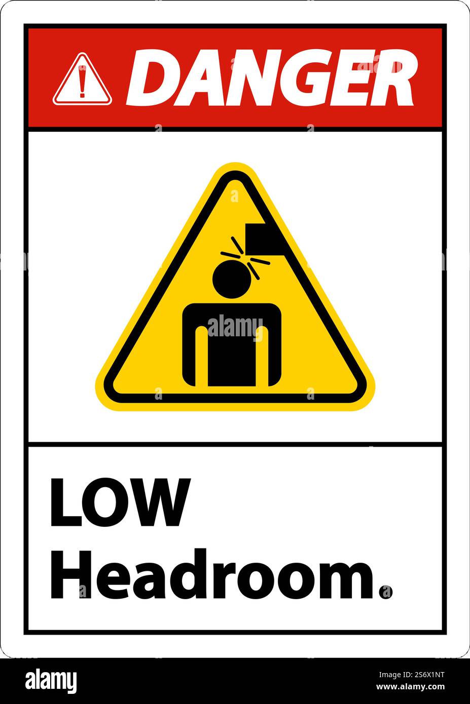 Danger Low Headroom Label Sign On White Background Stock Vector Image ...