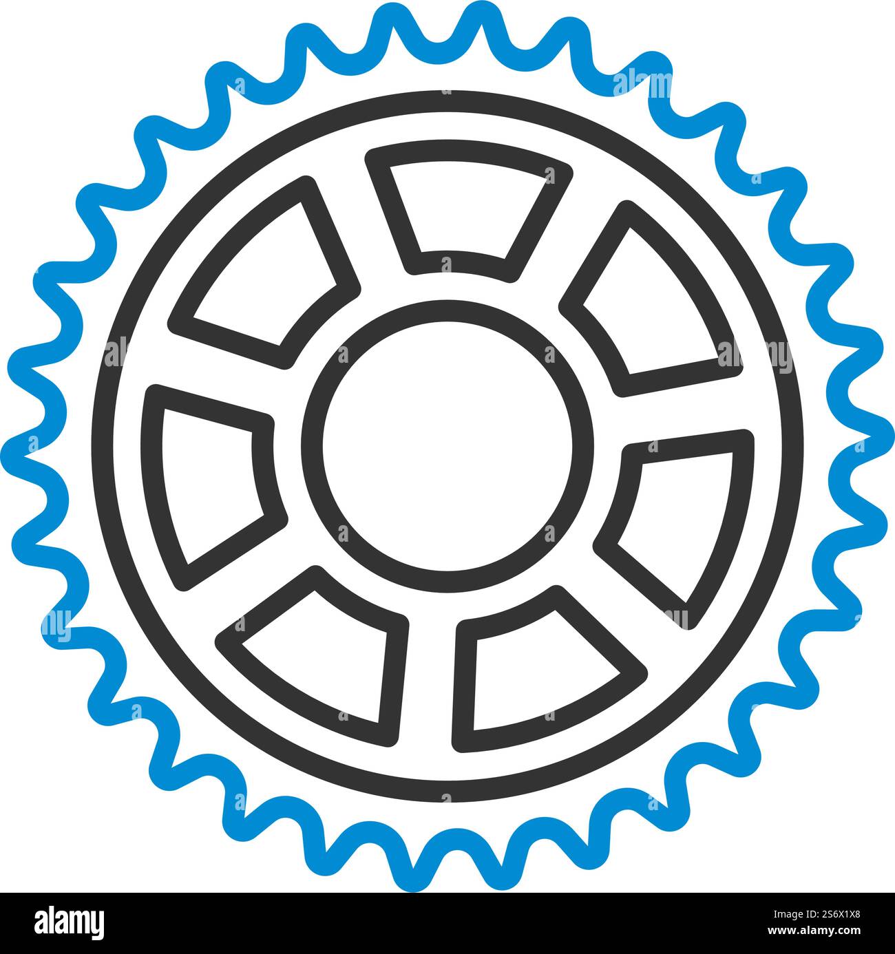 Bike Gear Star Icon. Editable Bold Outline With Color Fill Design ...