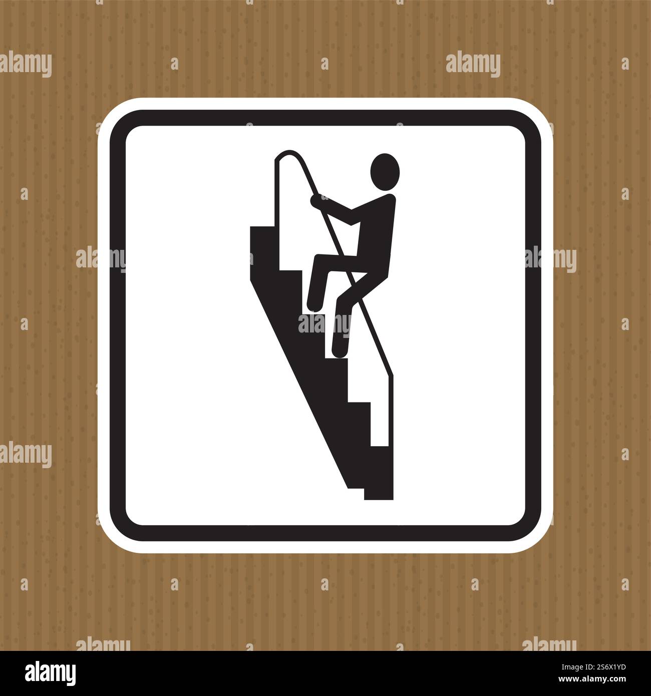 Caution Walk Down Stairs Backwards Sign Stock Vector Image & Art - Alamy