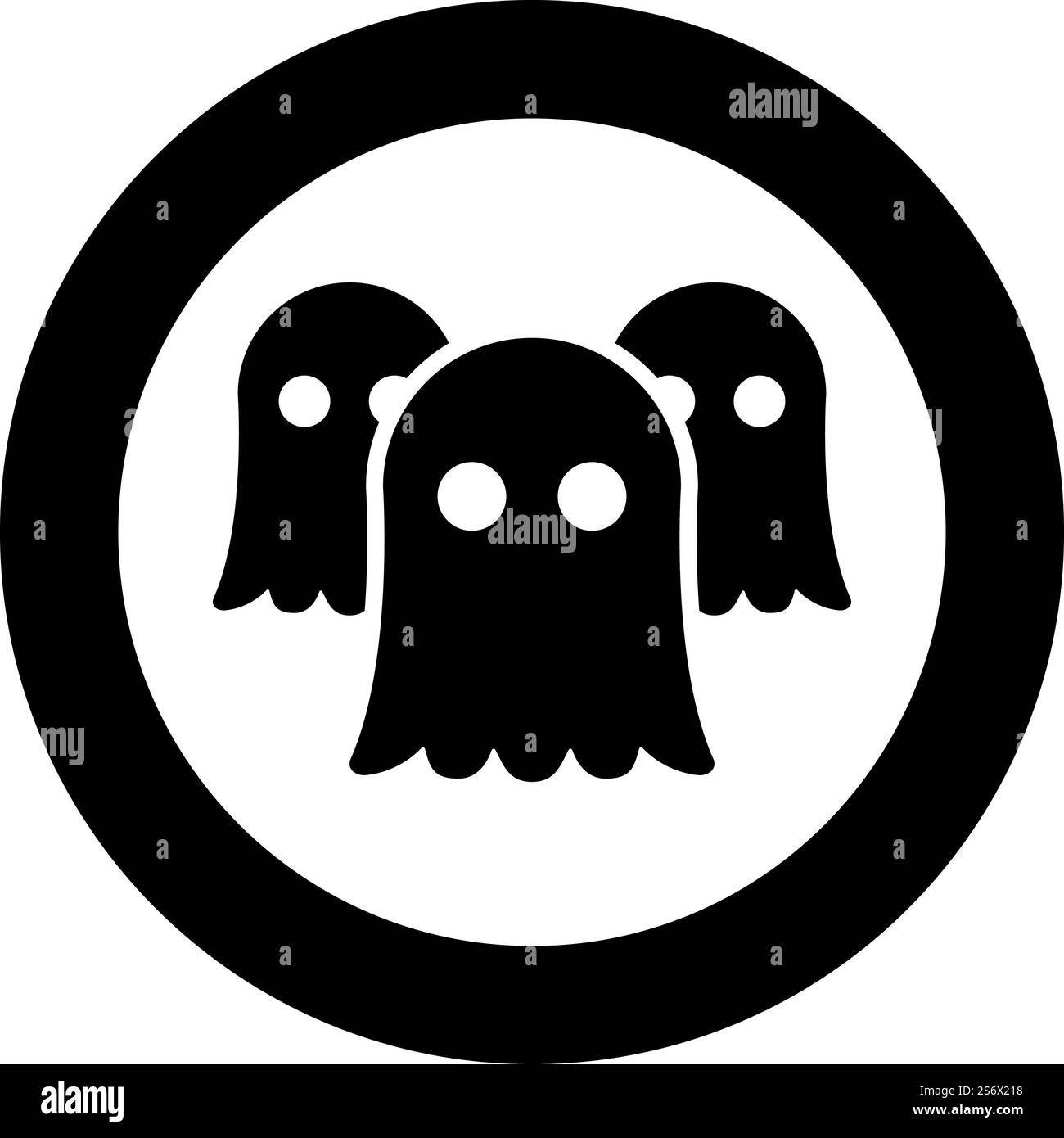 Spirits Ghosts icon in circle round black color vector illustration ...