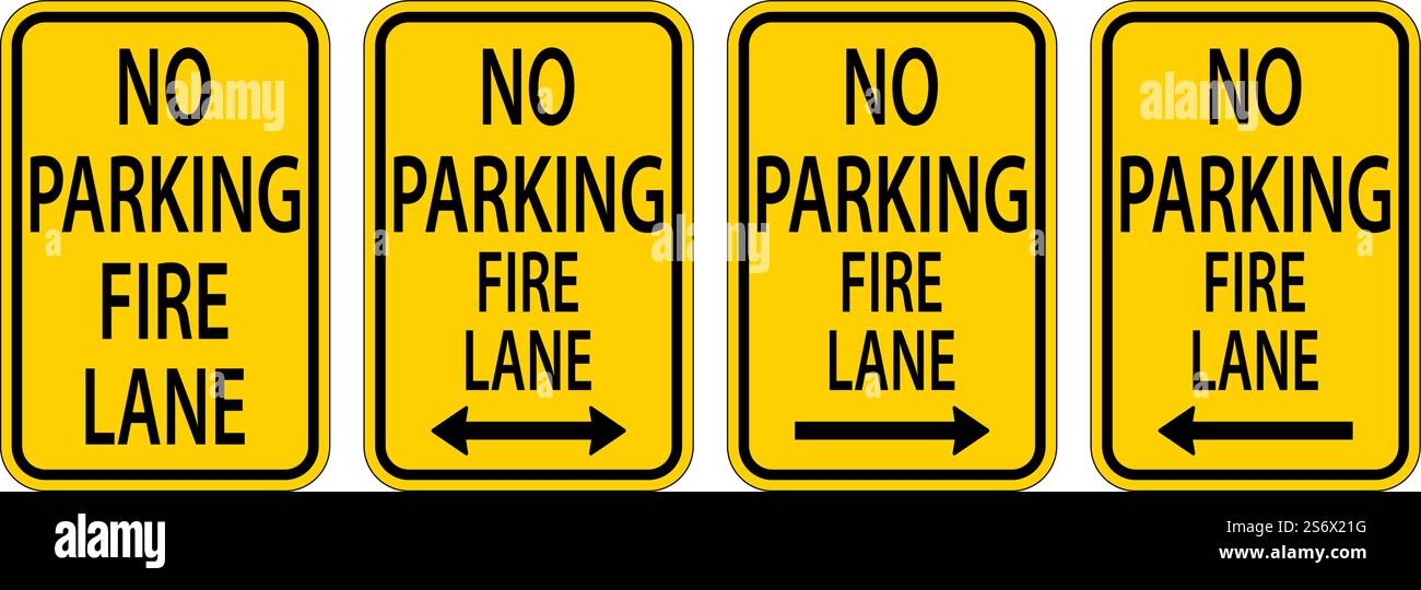 No Parking Fire Lane Sign On White Background Stock Vector Image & Art ...