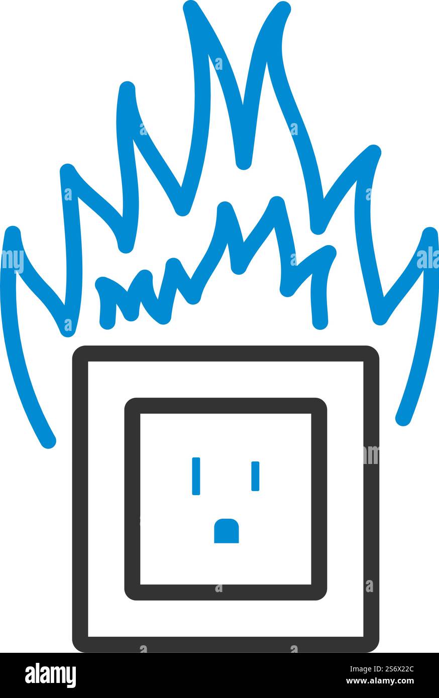 Electric Outlet Fire Icon. Editable Bold Outline With Color Fill Design ...