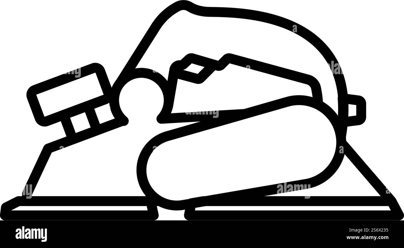 Icon Of Electric Planer. Bold outline design with editable stroke width ...