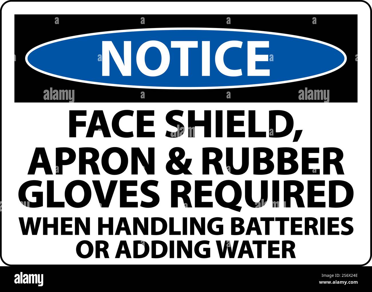 Notice When Handling Batteries Sign On White Background Stock Vector ...