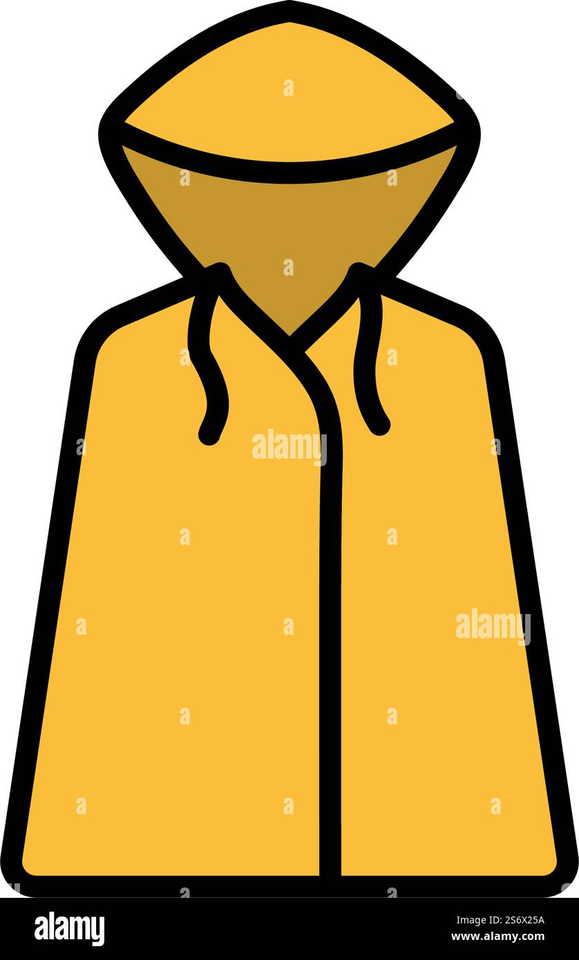 Icon Of Raincoat. Editable Bold Outline With Color Fill Design. Vector ...