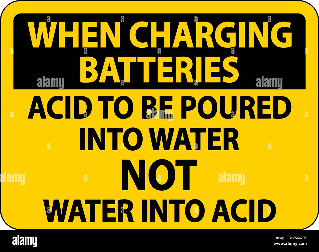 Acid To Be Poured Into Water Sign On White Background Stock Vector ...