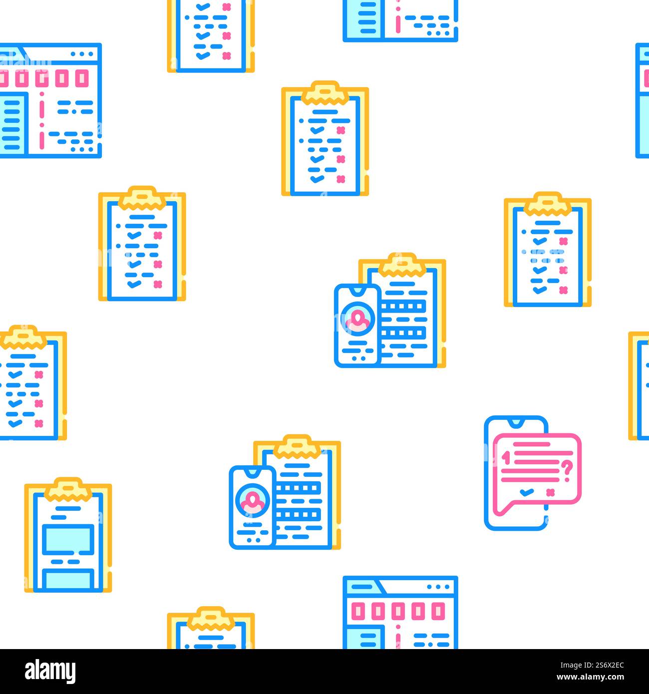 Call Center Service Vector Seamless Pattern Color Line Illustration. Call Center Service Vector ...