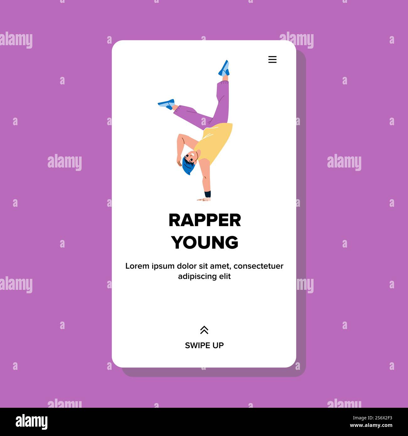 Rapper Young Boy Dancing Hip Hop Dance Vector. Rapper Young Guy Singing ...