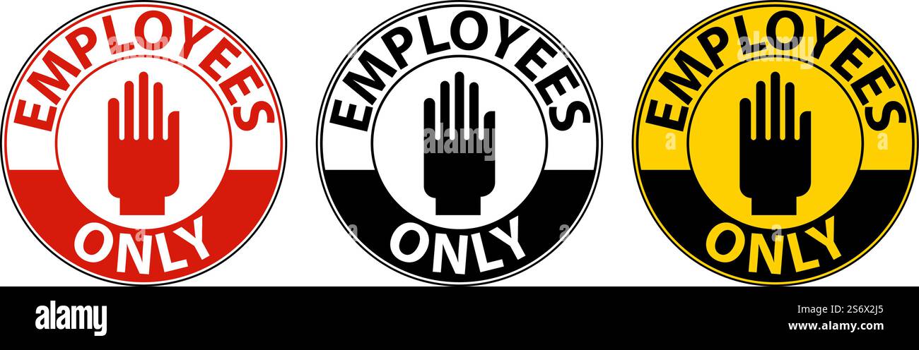 Employees Only Floor Sign On White Background Stock Vector Image & Art ...