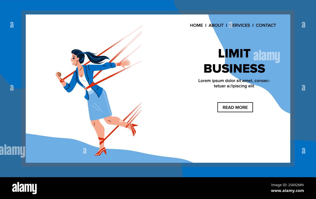Limit Business Problem Feel Businesswoman Vector. Limit Business And ...
