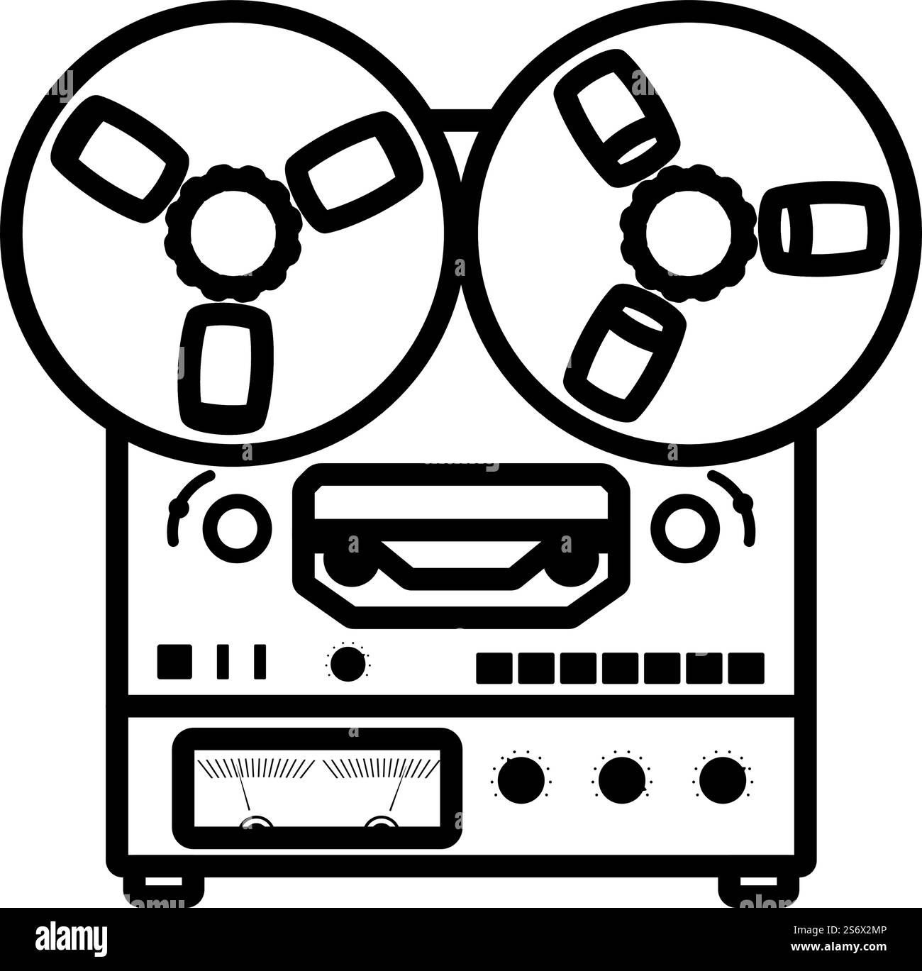 Reel Tape Recorder Icon. Bold outline design with editable stroke width ...