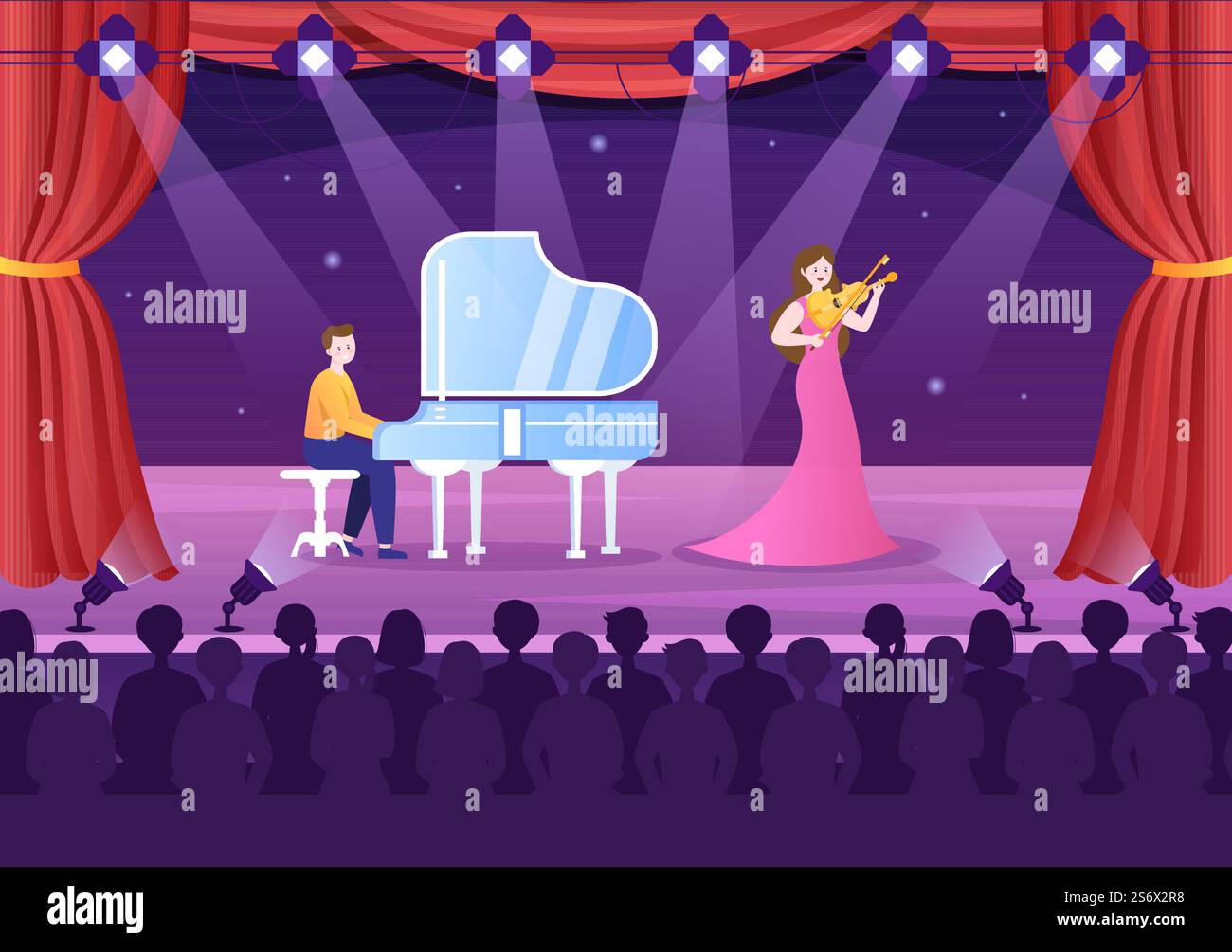 Talent Show with Contestants Displaying their Skill on Stage or Podium ...