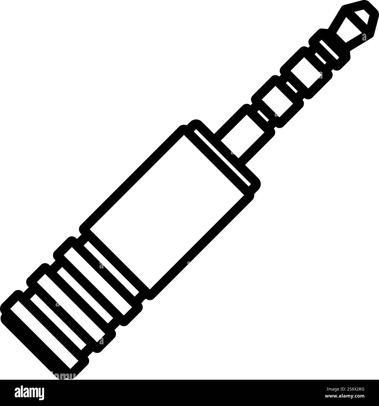 Music Jack Plug-in Icon. Bold outline design with editable stroke width ...