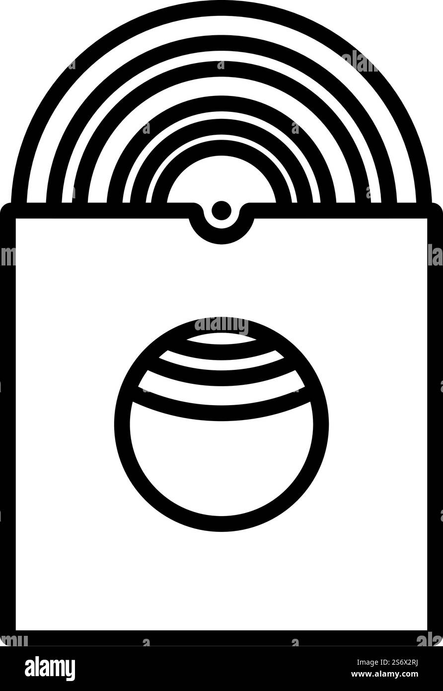 Vinyl Record In Envelope Icon Bold Outline Design With Editable Stroke Width Vector