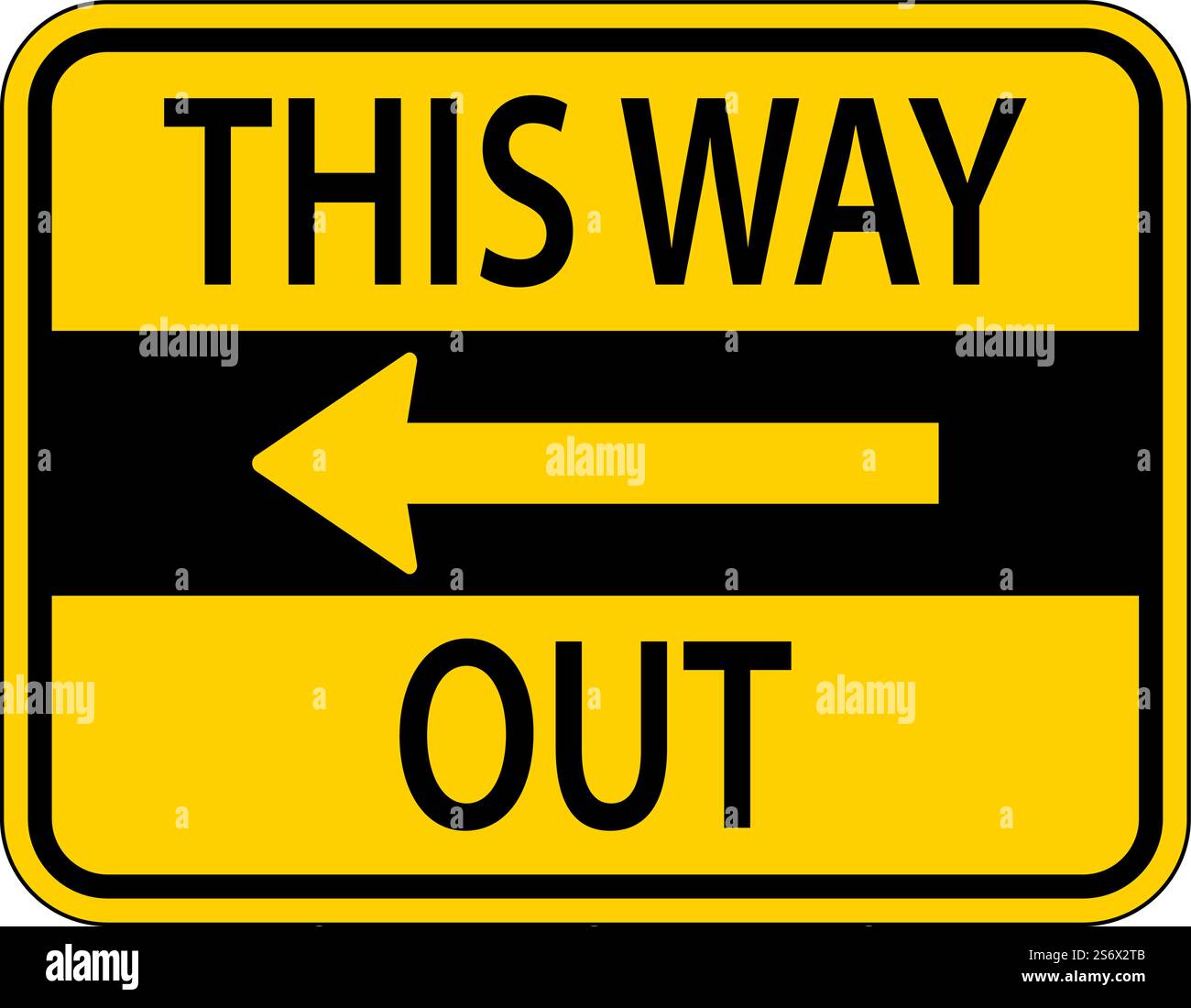 This Way Out Left Arrow Sign On White Background Stock Vector Image ...