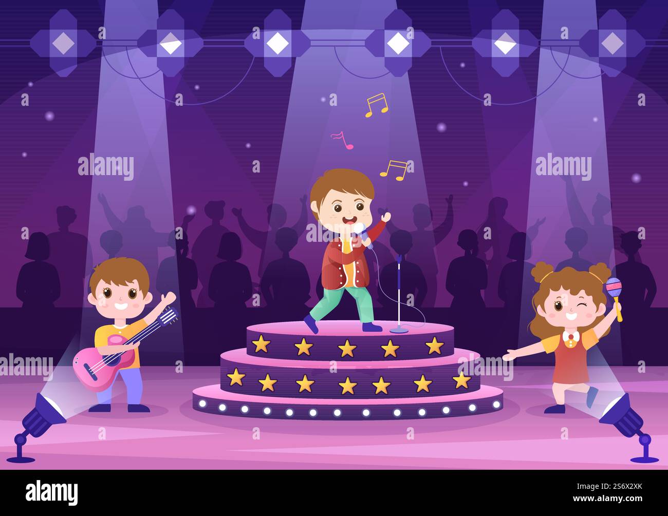 Talent Show with Contestants Displaying their Skill on Stage or Podium ...