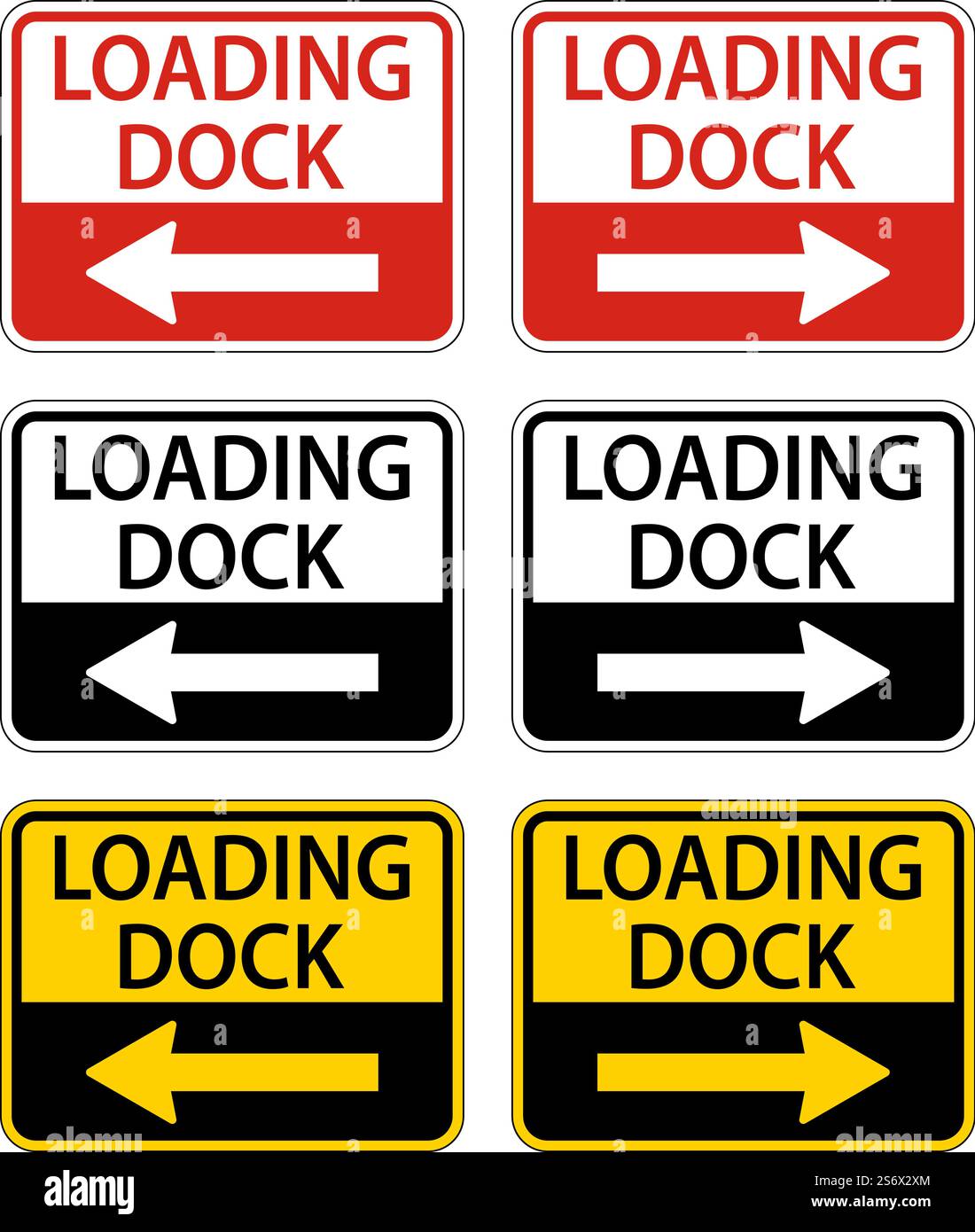 Loading Dock ,Left Arrow Sign ,Right Arrow Sign On White Background ...