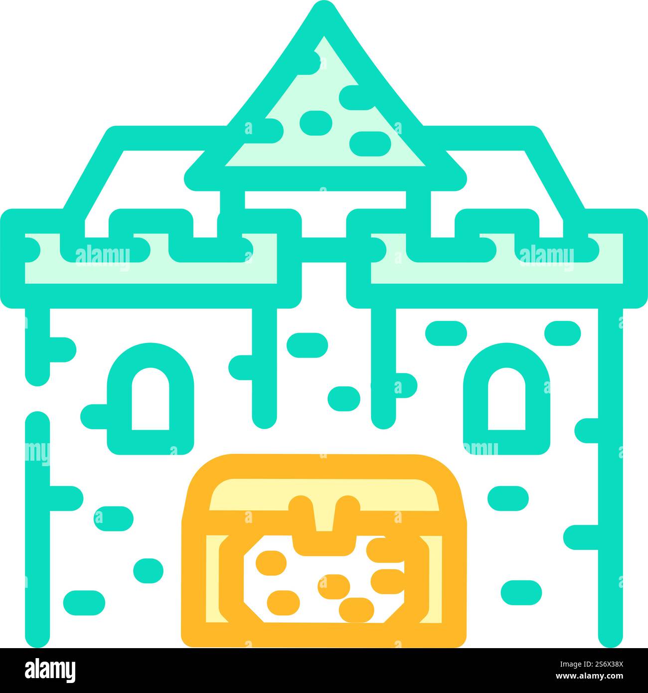 treasure castle color icon vector. treasure castle sign. isolated ...