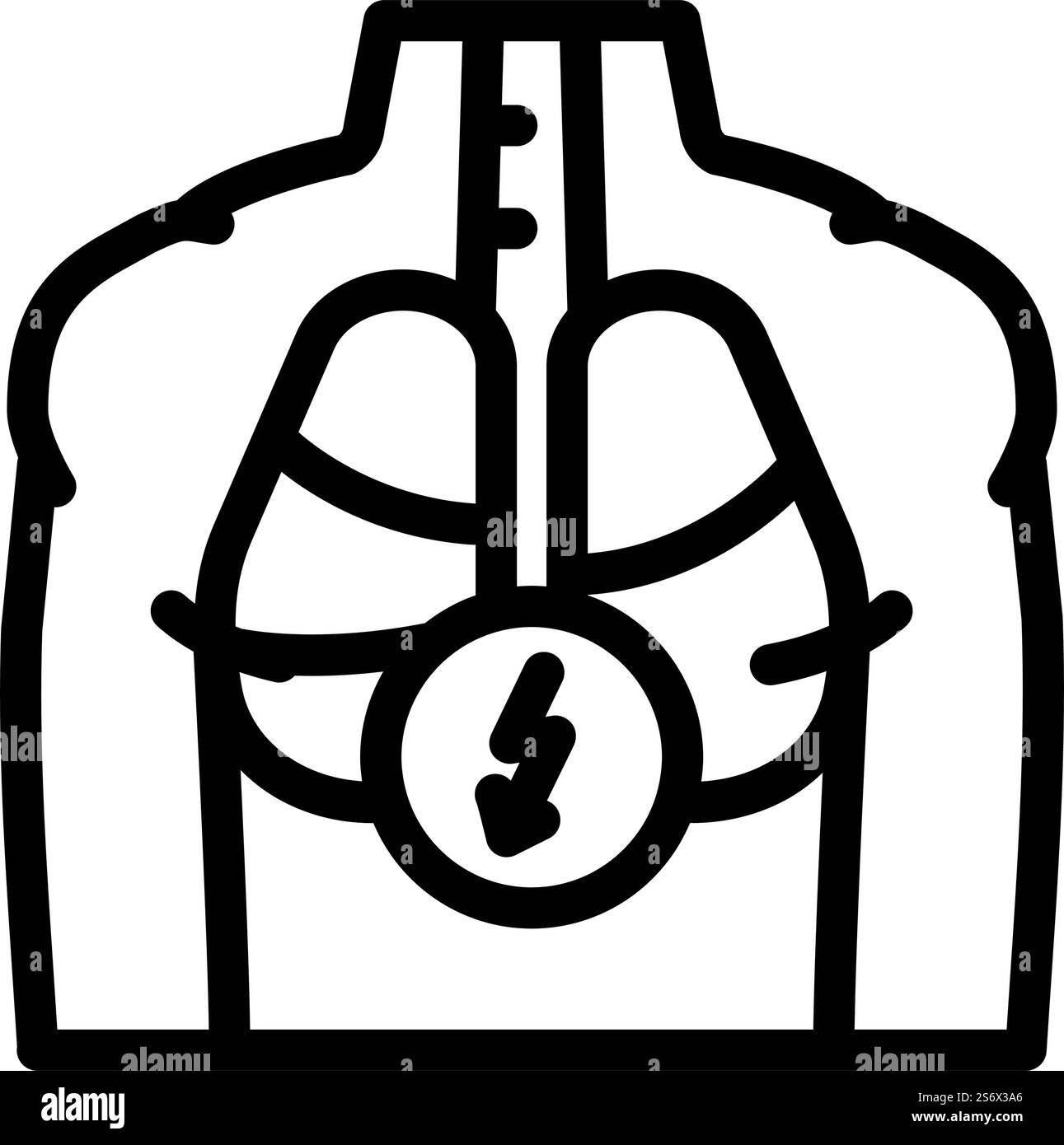 pain in lungs line icon vector. pain in lungs sign. isolated contour ...