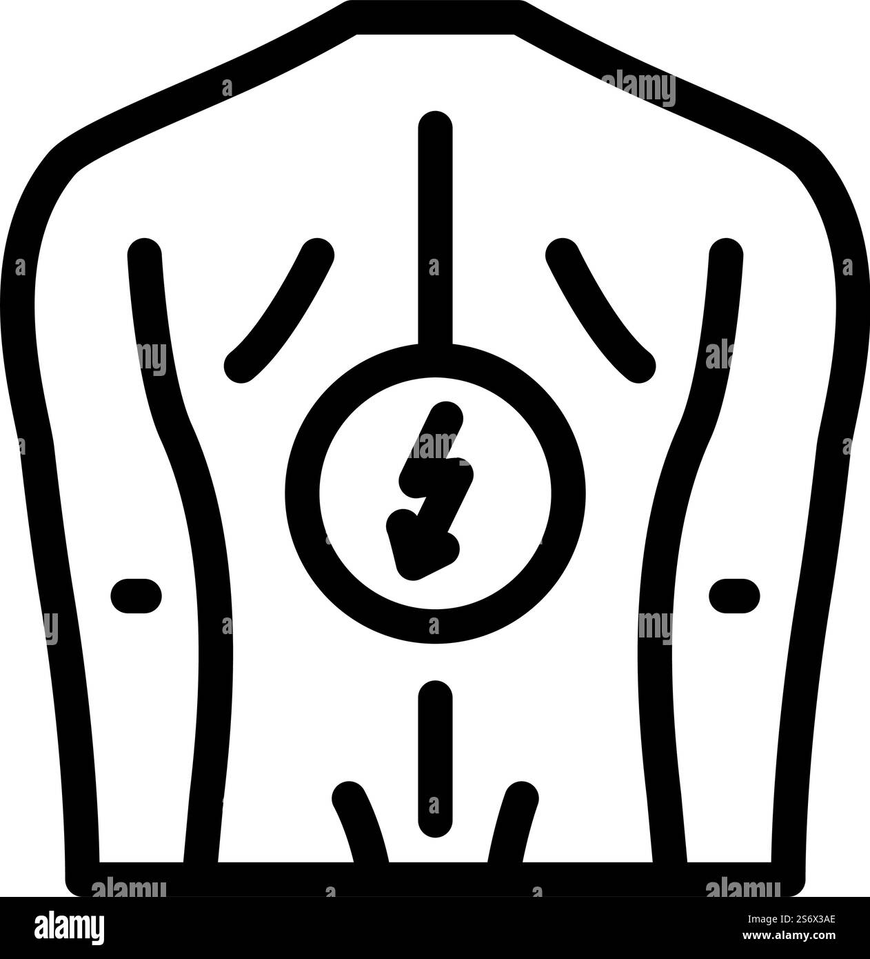 backache sick line icon vector. backache sick sign. isolated contour ...