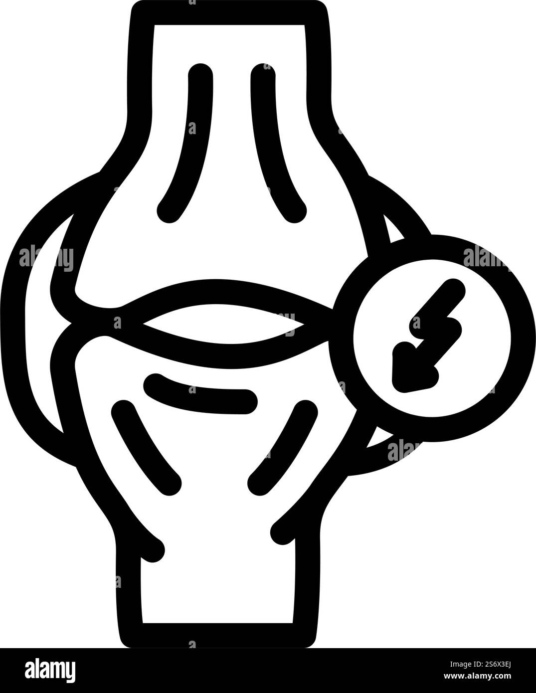 joint pain line icon vector. joint pain sign. isolated contour symbol ...