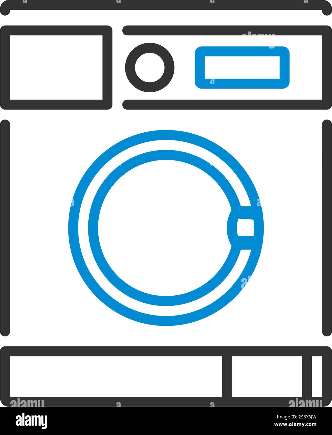 Washing Machine Icon. Editable Bold Outline With Color Fill Design ...