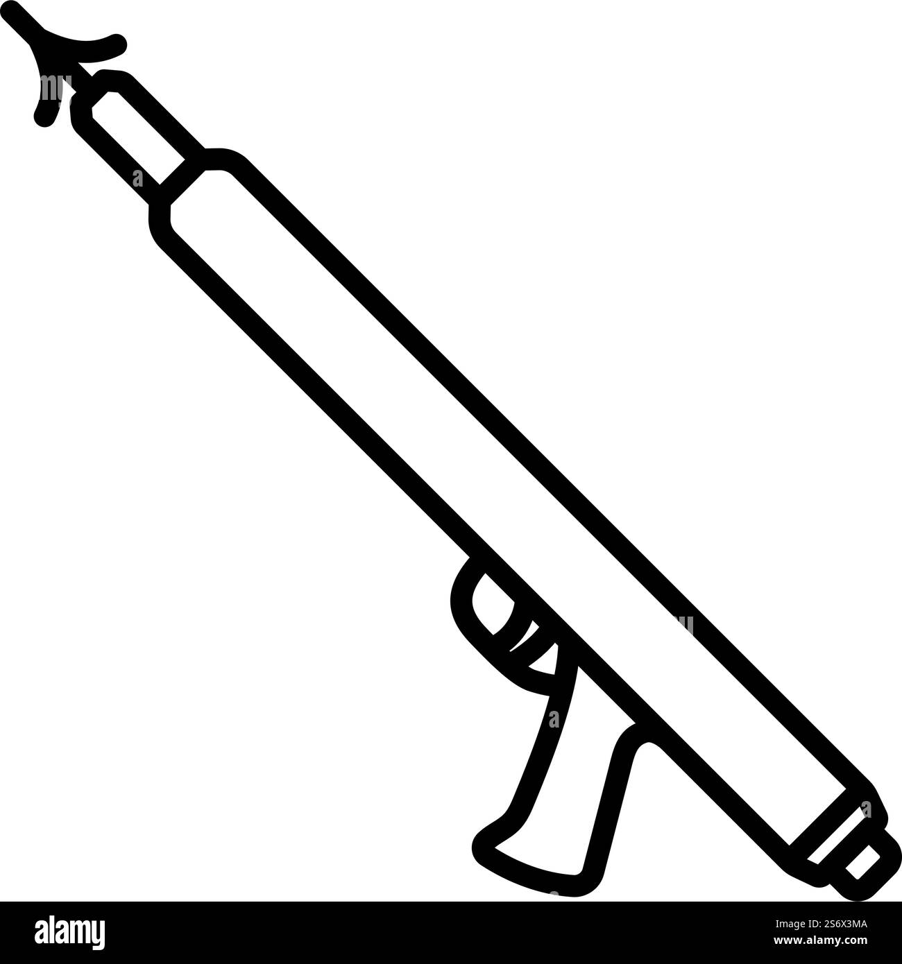Icon Of Fishing Speargun. Bold outline design with editable stroke ...