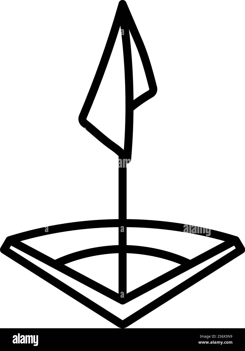 Icon Of Football Field Corner Flag. Bold outline design with editable ...