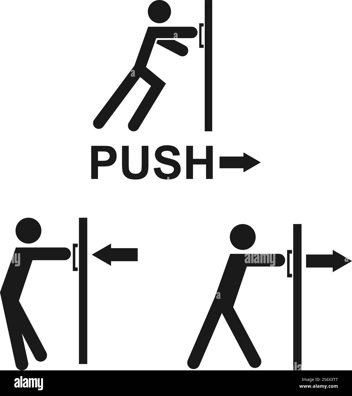 Push and pull door icon vector flat design Stock Vector Image & Art - Alamy