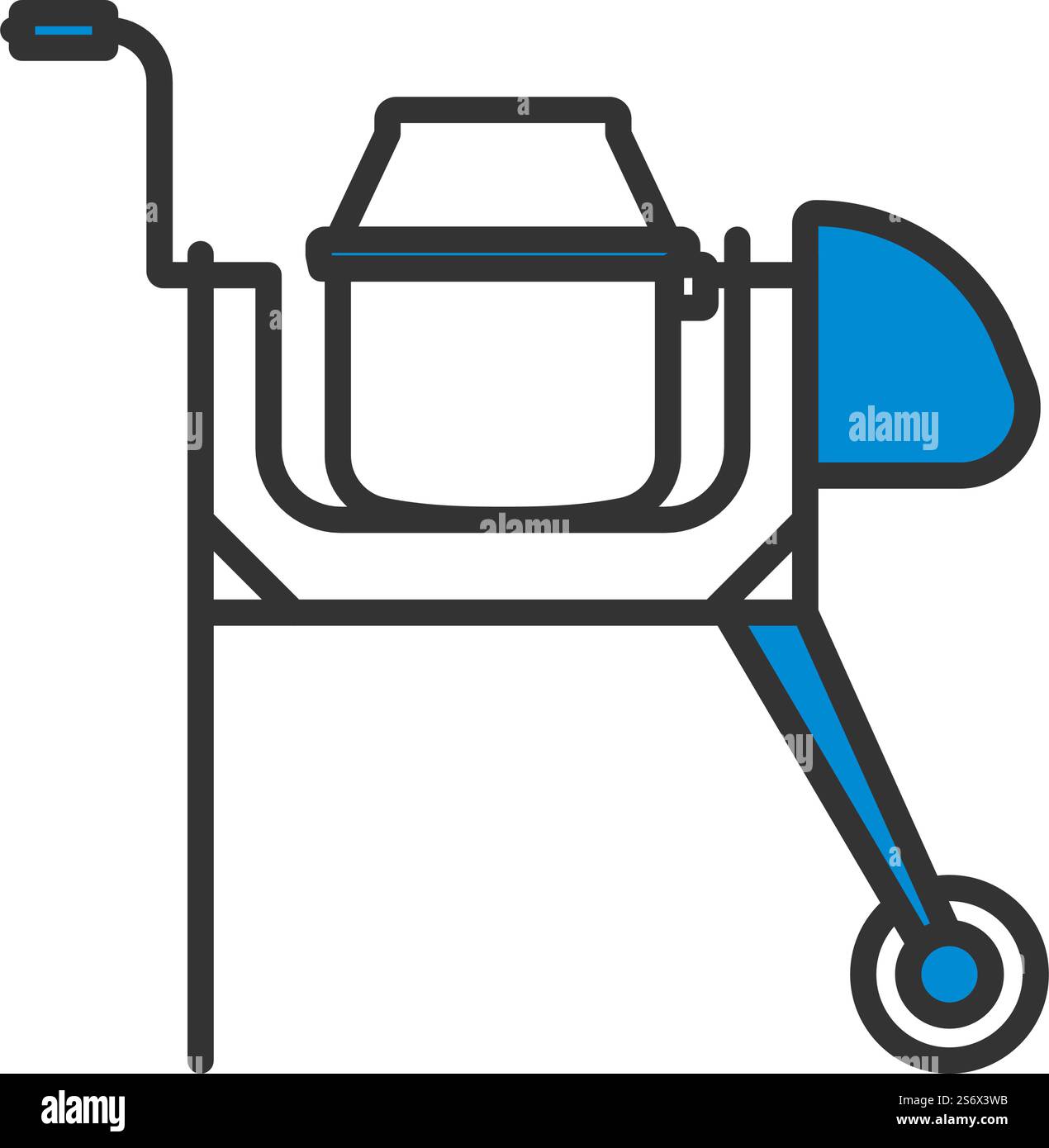 Icon Of Concrete Mixer. Editable Bold Outline With Color Fill Design ...