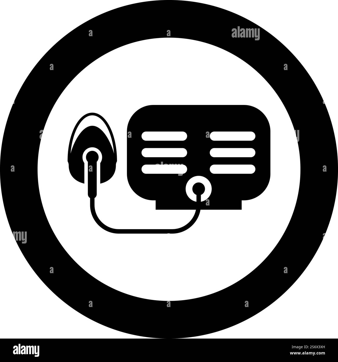 Nebulizer with mask icon in circle round black color vector ...