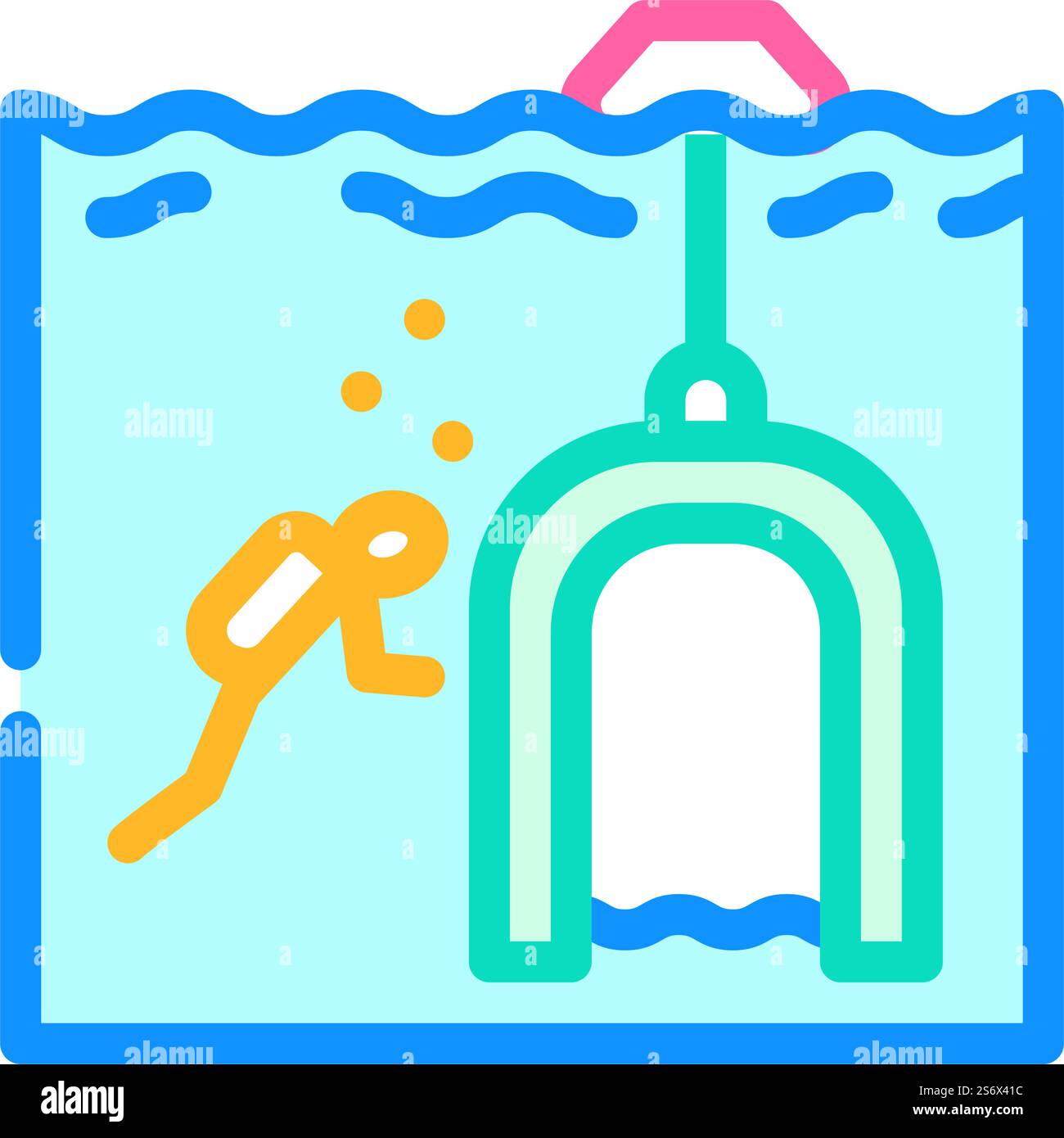 diving bell color icon vector. diving bell sign. isolated symbol ...