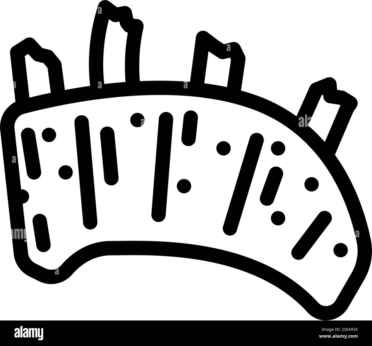 meat cube line icon vector. meat cube sign. isolated contour symbol ...