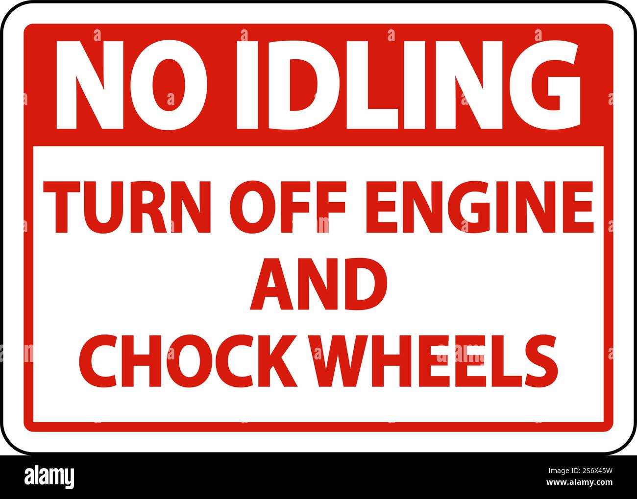 Turn Off Engine and Chock Wheels Sign On White Background Stock Vector ...