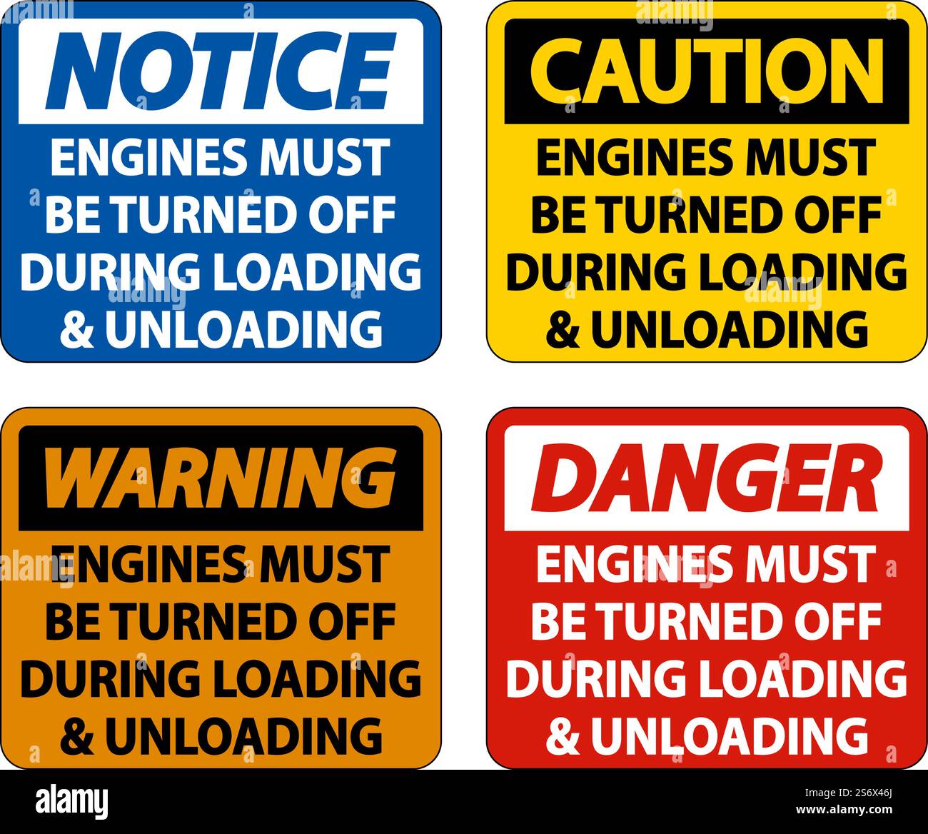 Engines Must Be Turned Off Sign On White Background Stock Vector Image ...