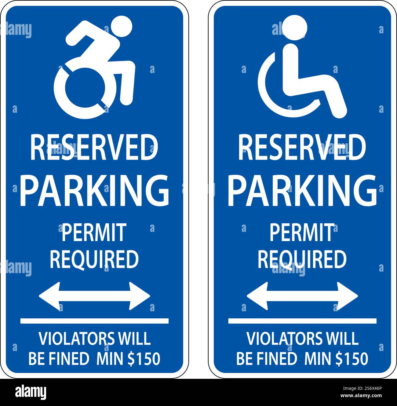 Handicap Parking Signdouble Arrow Sign On White Background Stock 7434