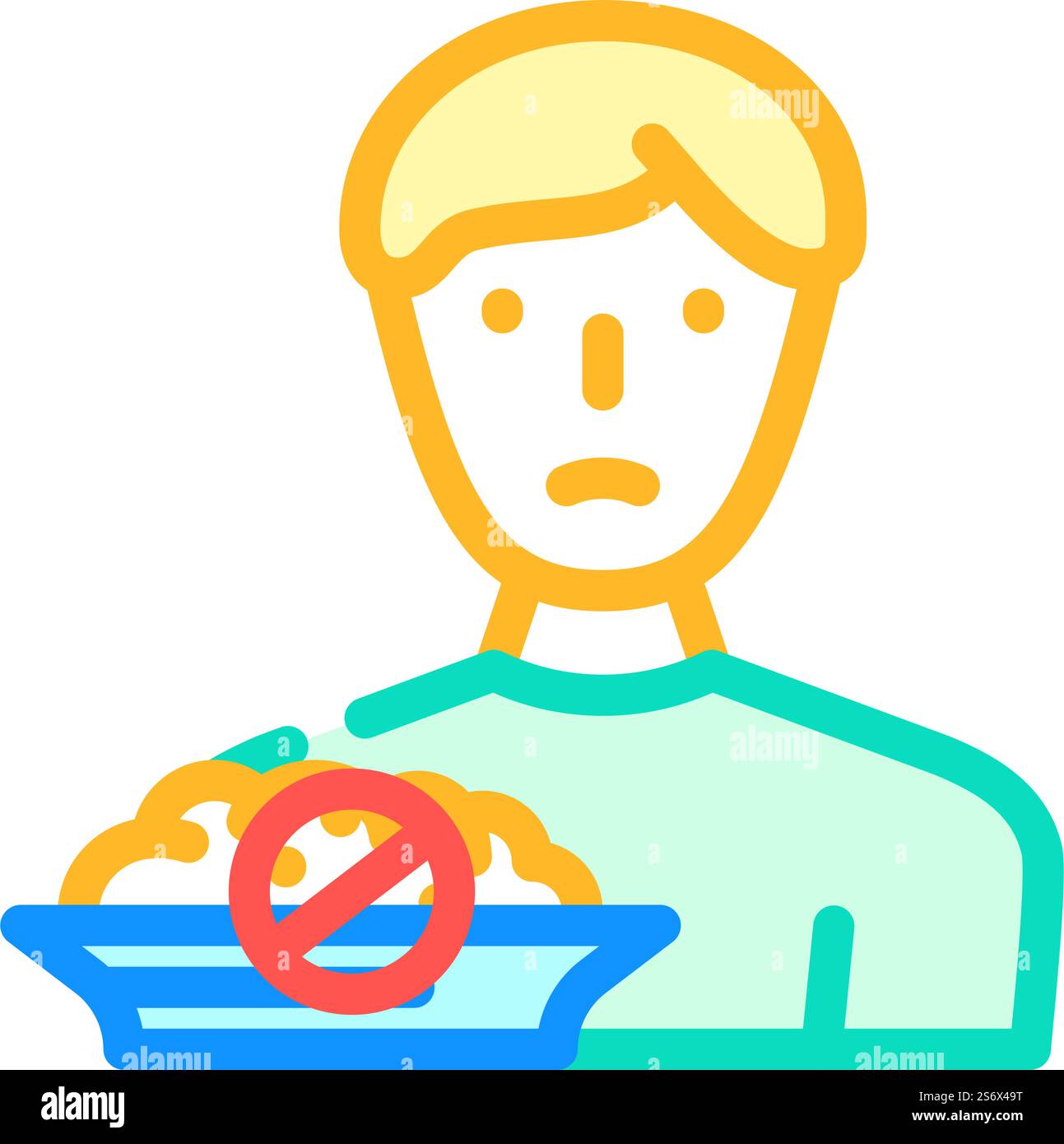 refusal to eat color icon vector. refusal to eat sign. isolated symbol ...