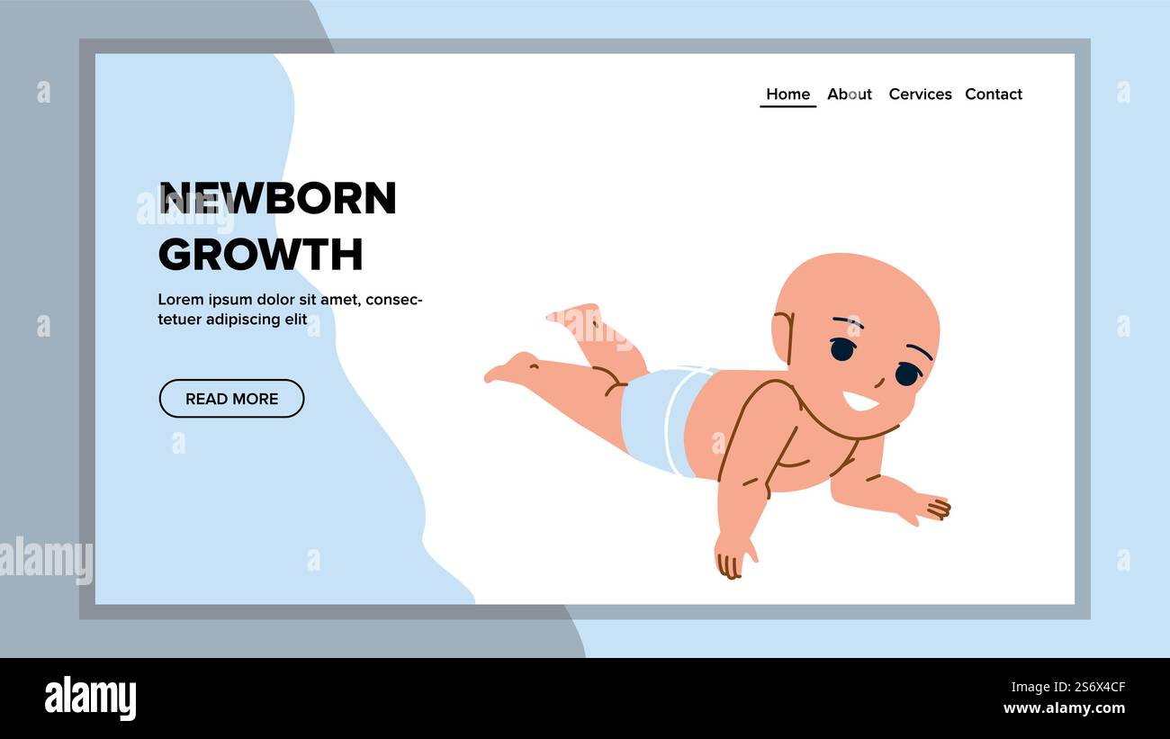 Newborn Growth And Development Process Vector. Newborn Growth Physical ...