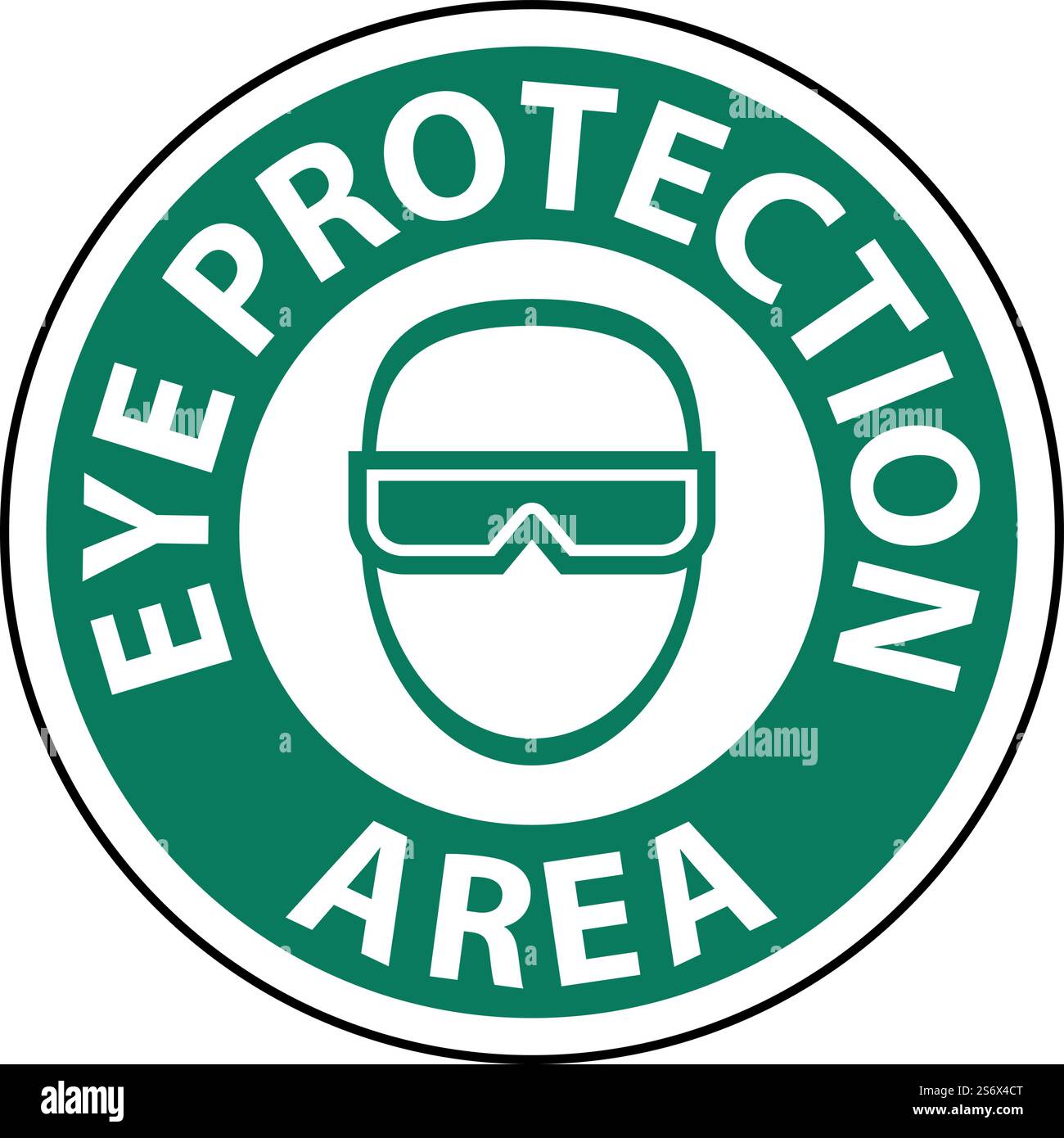 Eye Protection Area Floor Sign On White Background Stock Vector Image ...