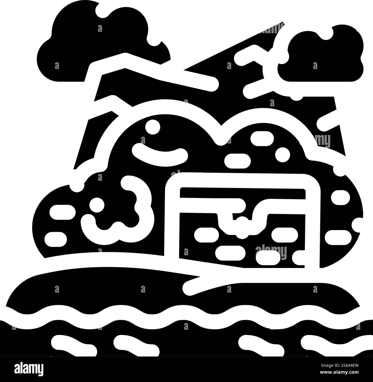 treasure island glyph icon vector. treasure island sign. isolated ...