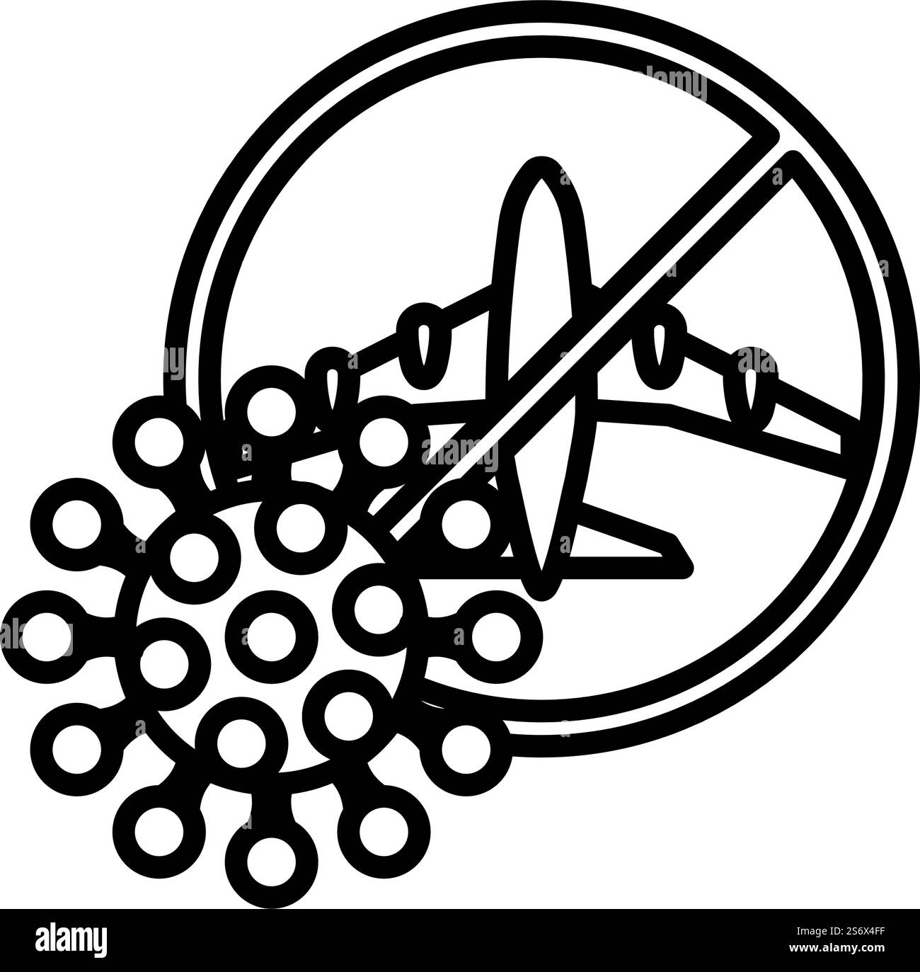 Flight Cancelled Icon. Bold outline design with editable stroke width ...